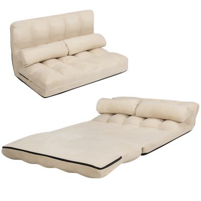 Canapé Convertible 2 Places 113 x 179 CM Dossier Réglable à 6 Positions ...