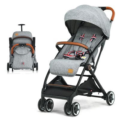 Poussette Bébé Pliable à Une Main avec Cadre En Aluminium Léger Dossier ...